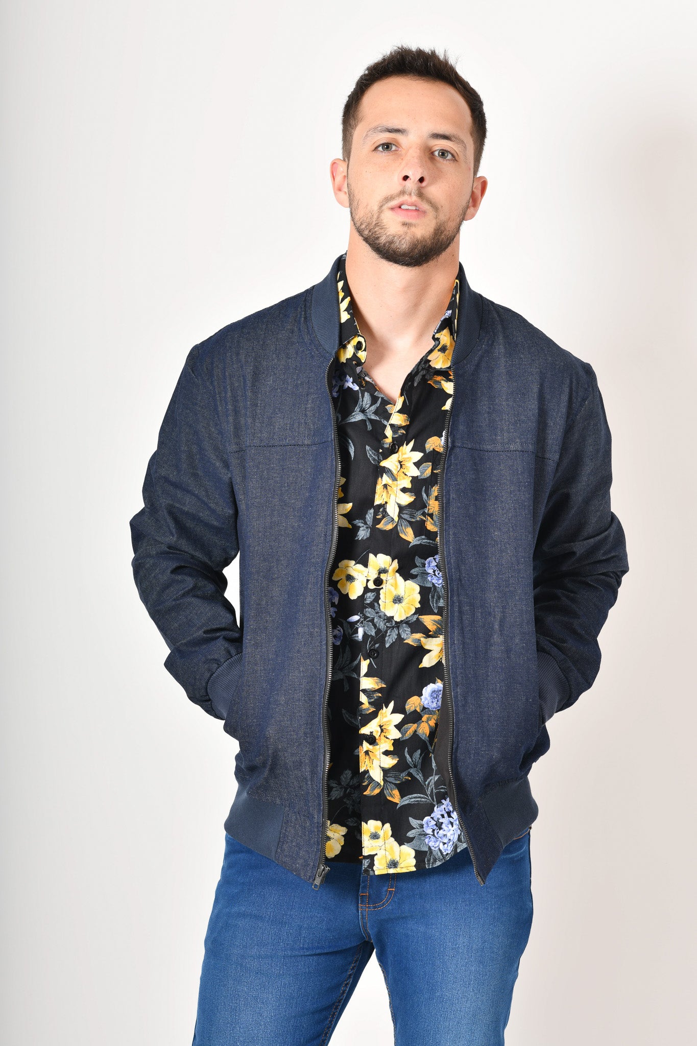 Bomber Jacket Mezclilla Azul Marino – Progresiva Costa Rica